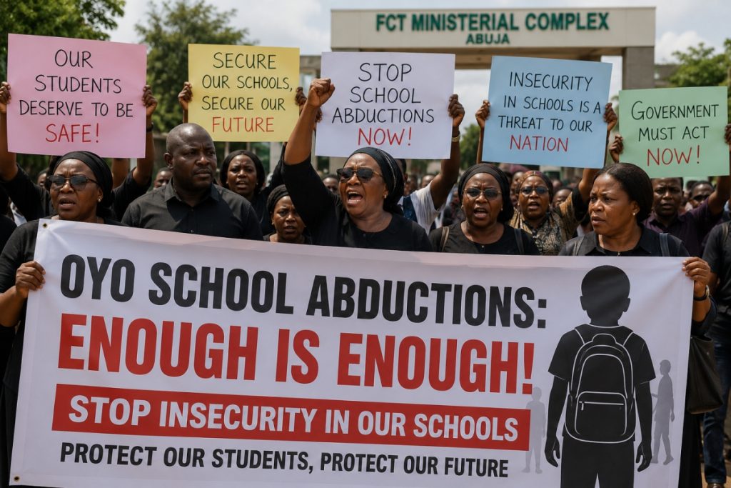 Oyo School Abductions: FCT Teachers Stage Protest Over Rising ...